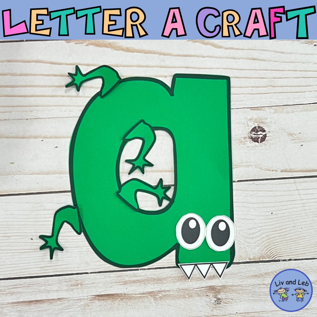 Letter A Alligator Craft: Alphabet Phonics (PDF) - Etsy