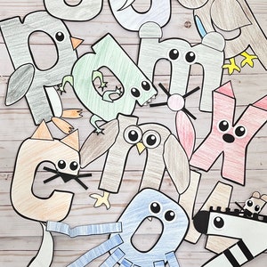 Alphabet Paper Craft- Zoo Animal Alphabet Craft- Letter Crafts for Kids ...
