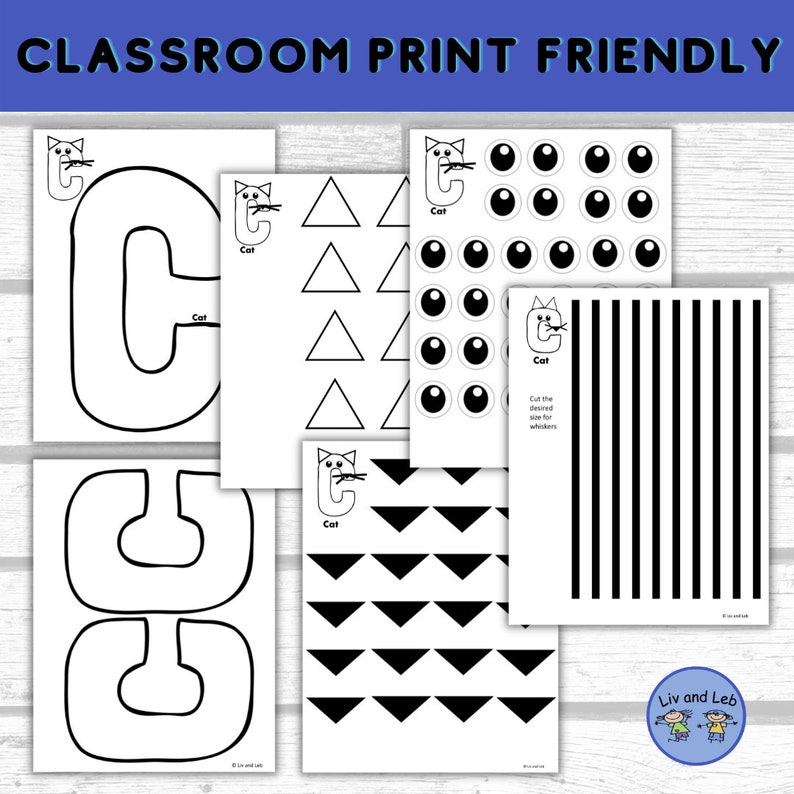 Letter C Craft- Alphabet Phonics Craft- Cat Craft - Etsy