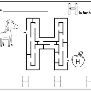 Alphabet Maze, Uppercase and Lowercase Letter Maze Worksheets - Etsy