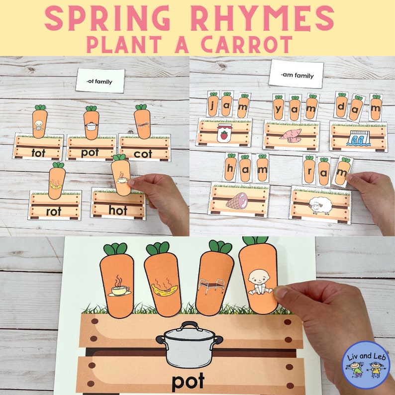 Spring CVC Rhymes- Planting Carrots- 164 Pages - Etsy