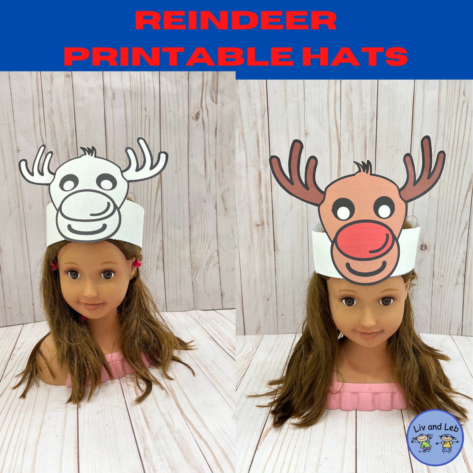 Christmas Paper Hats- Printable Craft- Reindeer-santa-snowman-elf ...