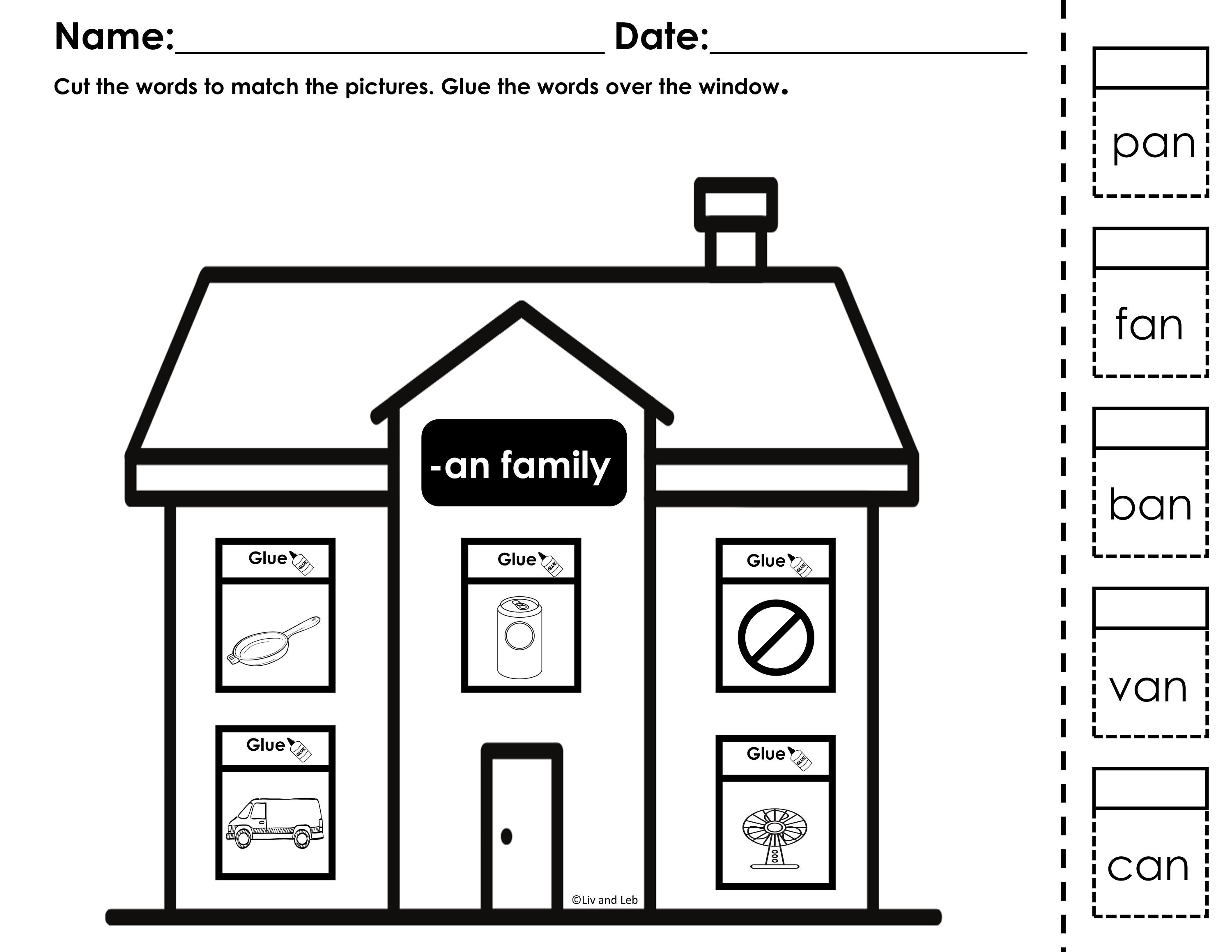 Word Family House- Rhyming Words Worksheets - Etsy