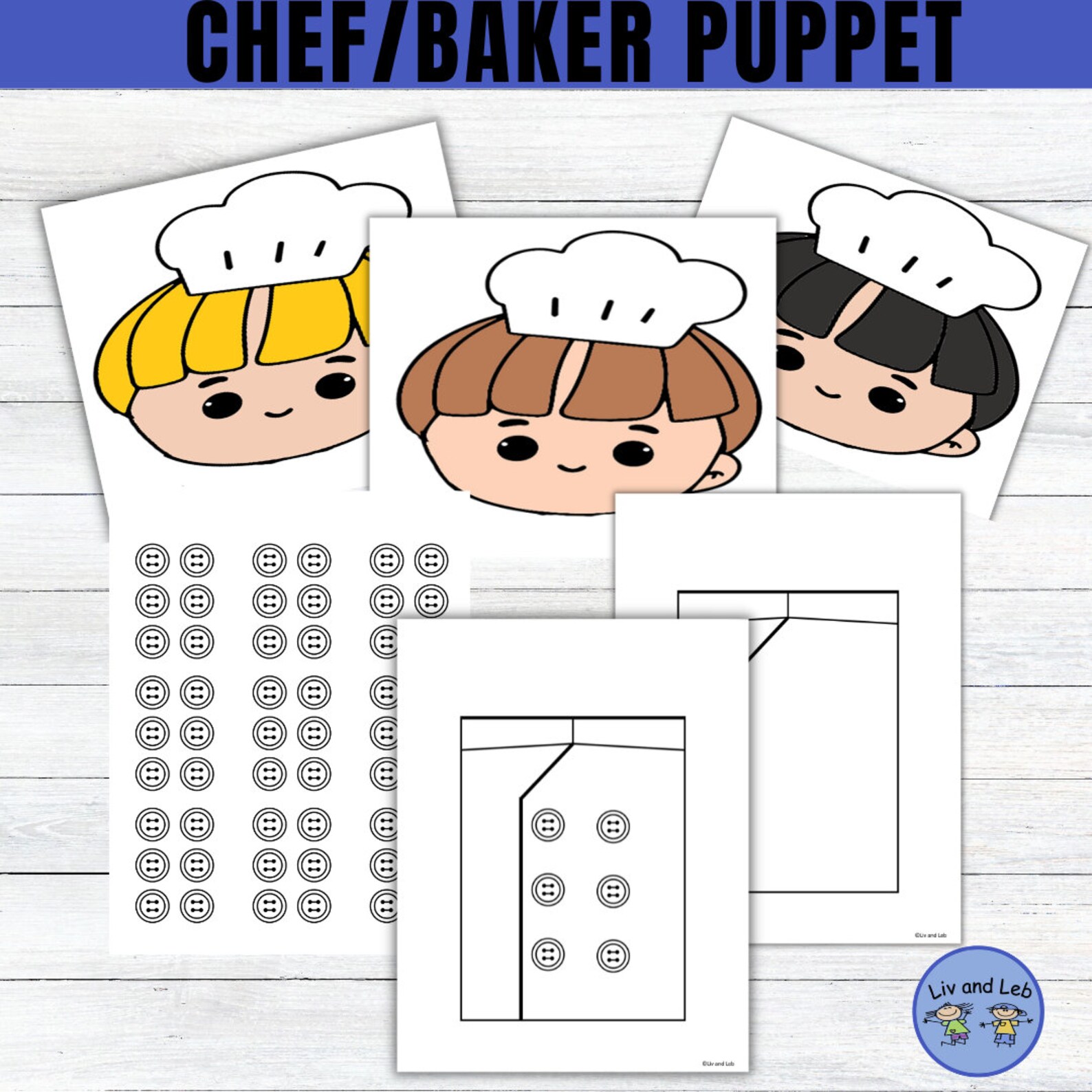 Chef Community Helpers Craft Chef Hand Puppet Kids Craft - Etsy