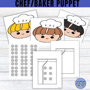 Chef Community Helpers Craft Chef Hand Puppet Kids Craft - Etsy