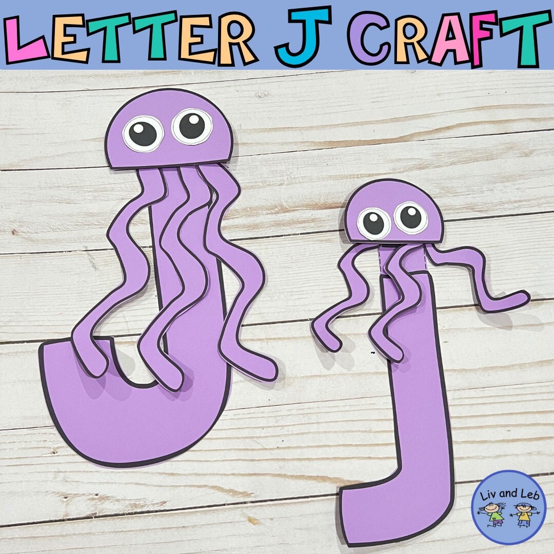 Letter J Craft Alphabet Phonics Craft Jellyfish Craft - Etsy