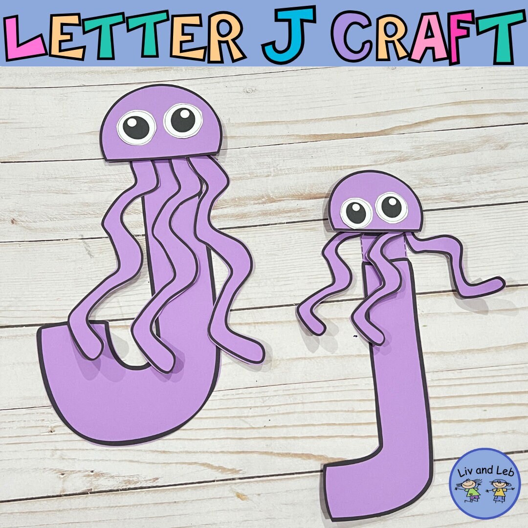 Letter J Craft Alphabet Phonics Craft Jellyfish Craft - Etsy