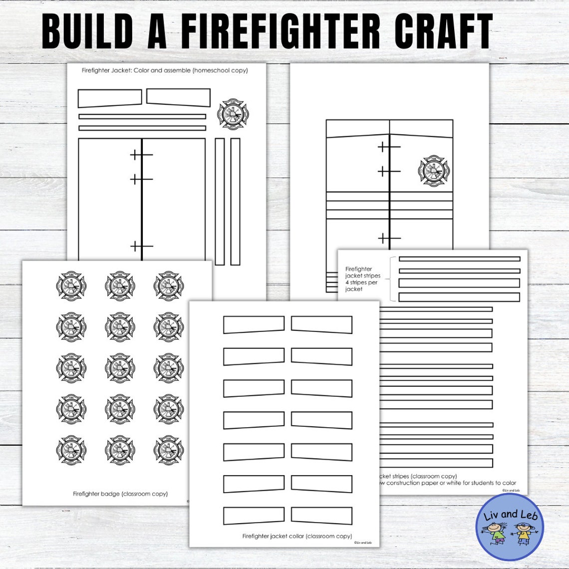 Firefighter Craft Puppet Fireman Paper Craft - Etsy