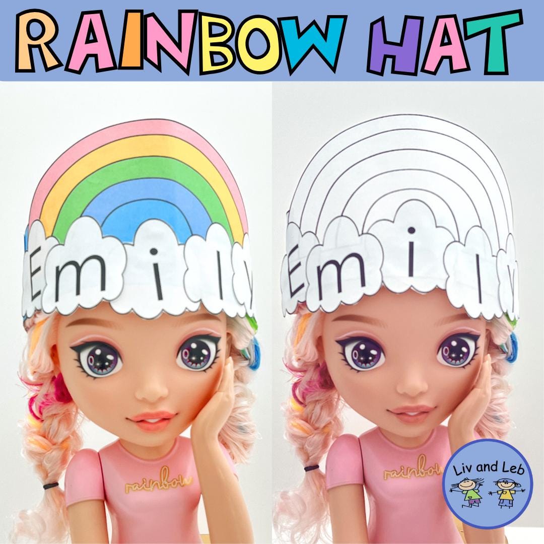 Rainbow Paper Hat- St.patrick's Day Craft- Rainbow Party Hats - Etsy