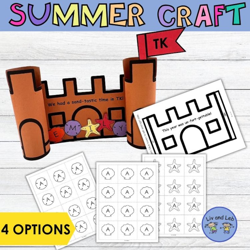 End of Year Sandcastle Craft Kindergarten Summer Bulletin Board Name ...