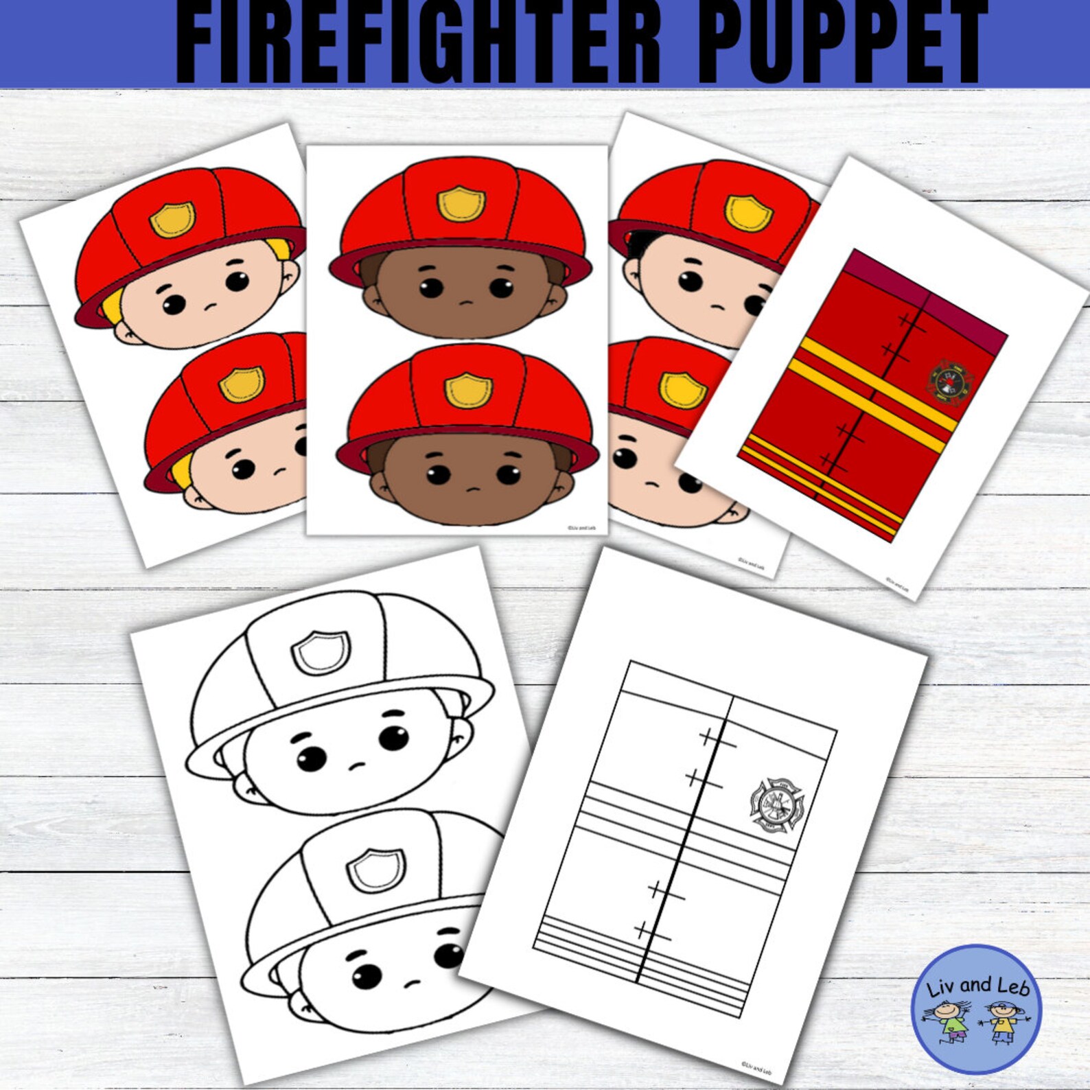 Firefighter Craft Puppet Fireman Paper Craft - Etsy