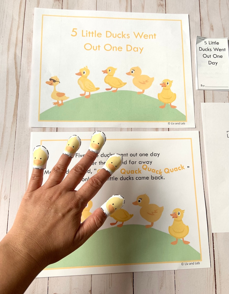 5 Little Ducks Interactive Book and Fingr Puppet - Etsy