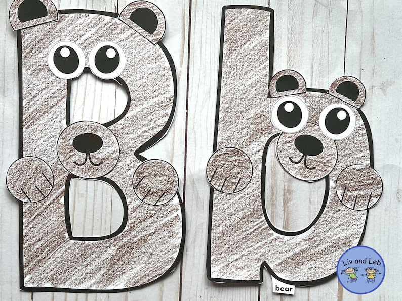 Letter B Bear Craft: Alphabet Phonics (printable) - Etsy