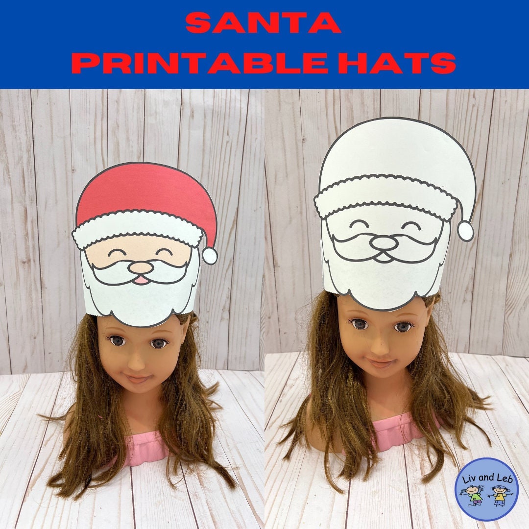 Santa Craft Paper Crown Christmas Hats Fro Kids - Etsy