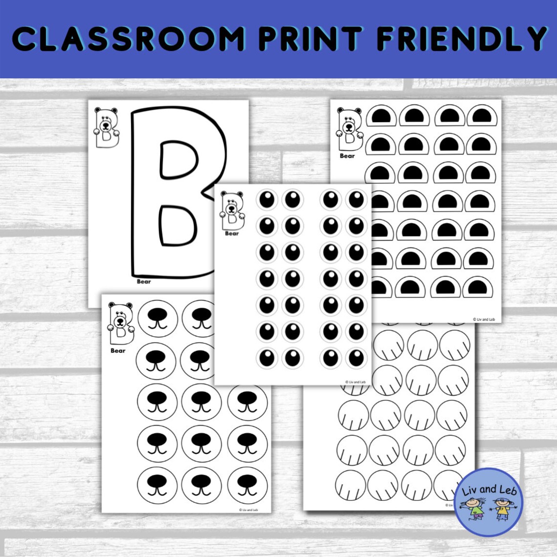 Letter B Bear Craft: Alphabet Phonics (printable) - Etsy