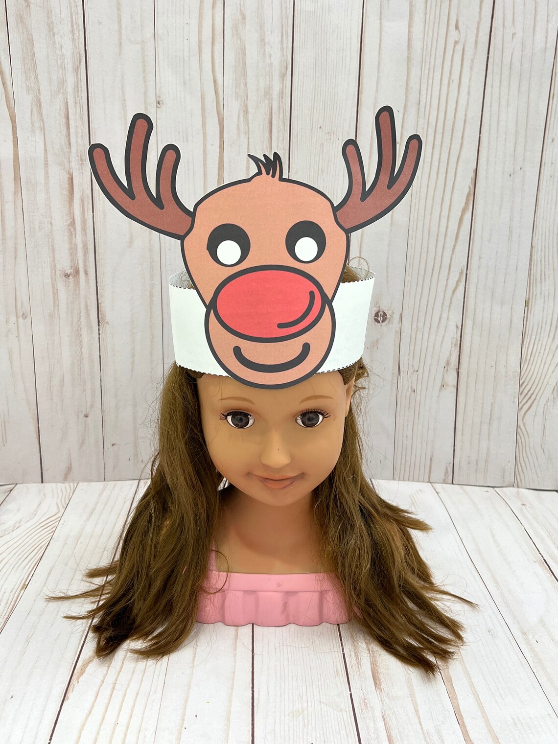 Reindeer Paper Craft Christmas Kids Craft Paper Crown Printable Hats - Etsy
