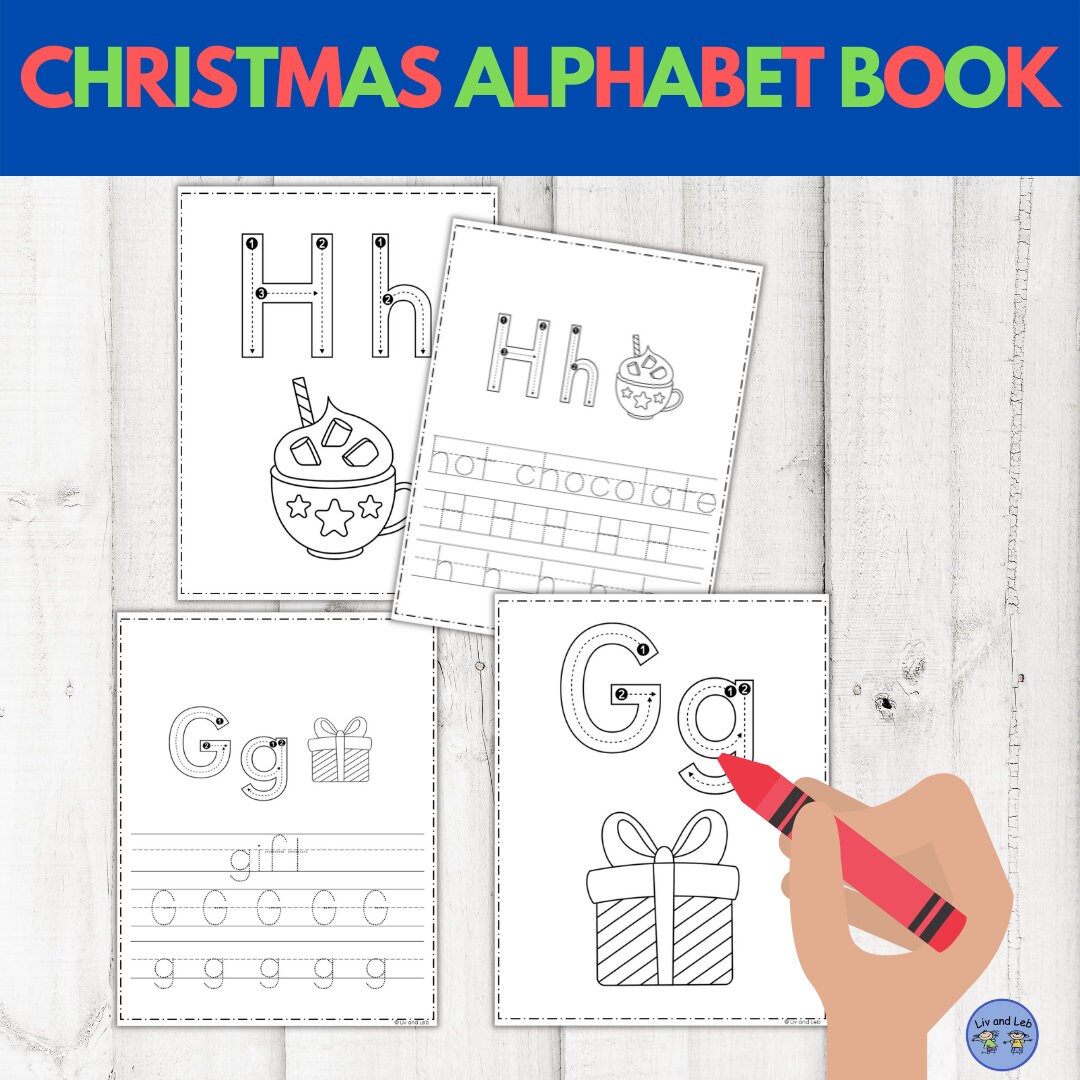 Christmas Alphabet Handwriting- ABC of Christmas- Kids Coloring Book - Etsy