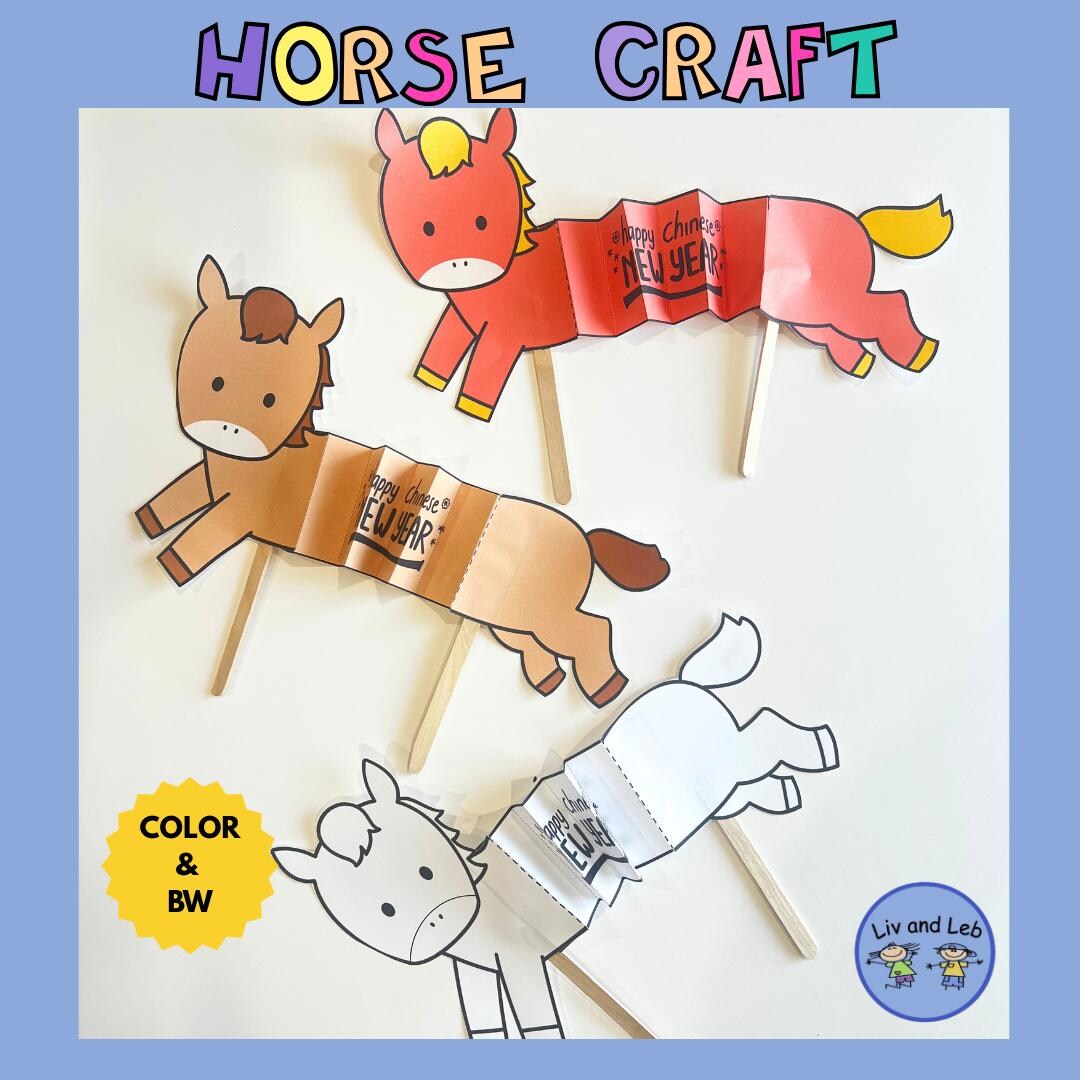 Chinese New Year Horse Puppet Craft - Etsy