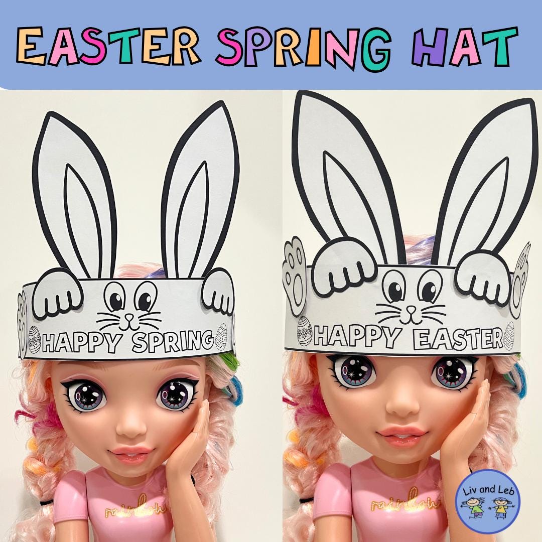 Easter Bunny Headband Hat Craft- Spring Rabbit Craft - Etsy
