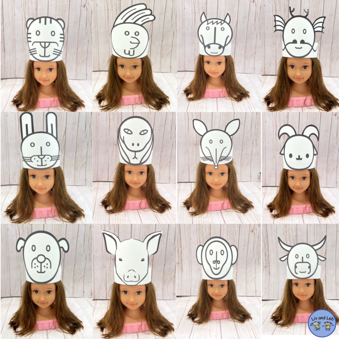 Chinese New Year Zodiac Animal Paper Hats - Etsy