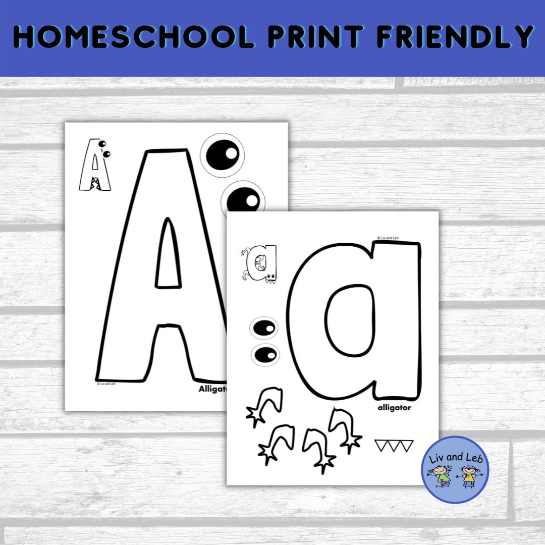 Letter A Alligator Craft: Alphabet Phonics (PDF) - Etsy