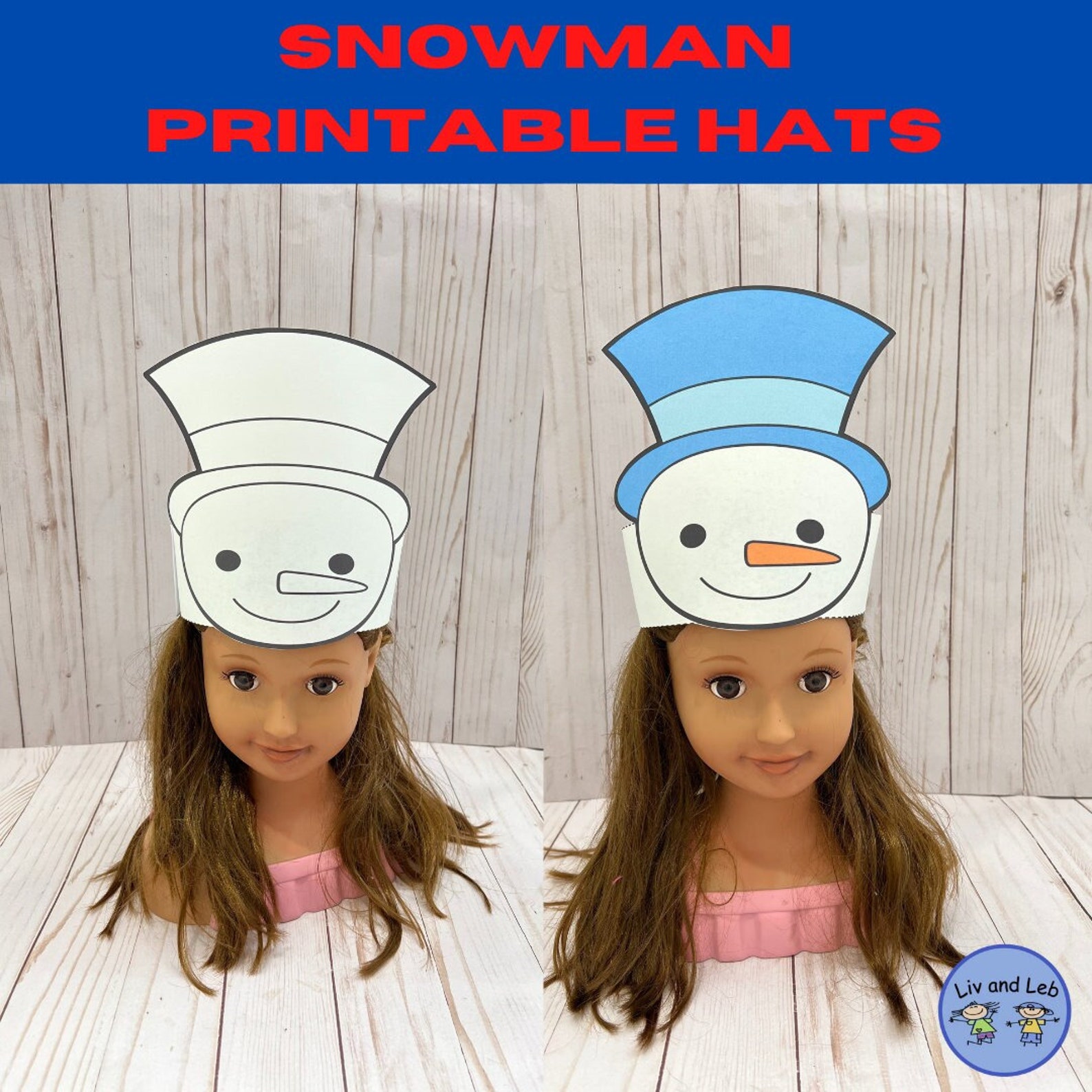 Snowman Paper Hat-crown-christmas-holiday Printable Craft - Etsy