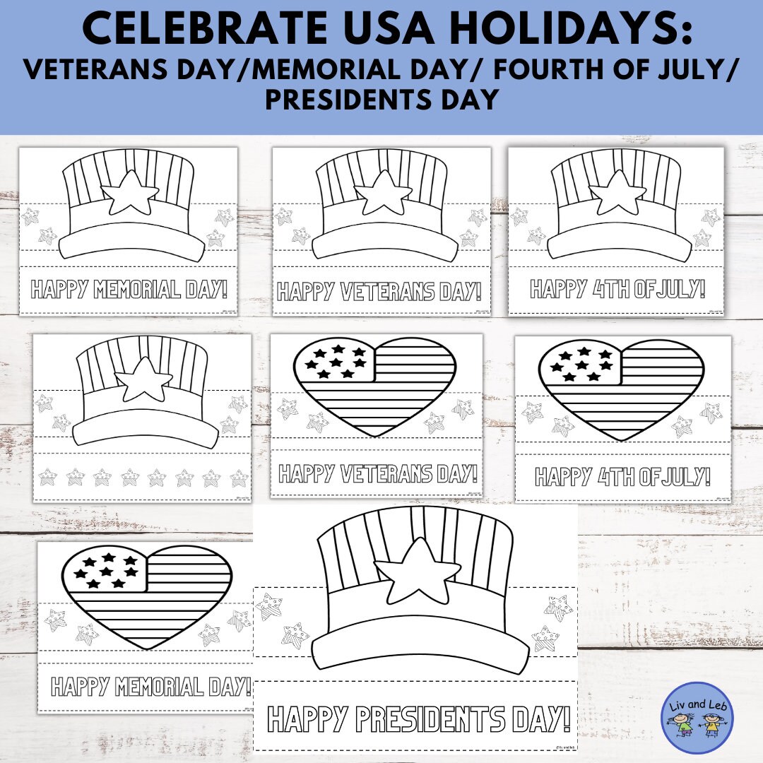 Patriotic Holiday Hats: USA Crafts for Classroom Parades - Etsy