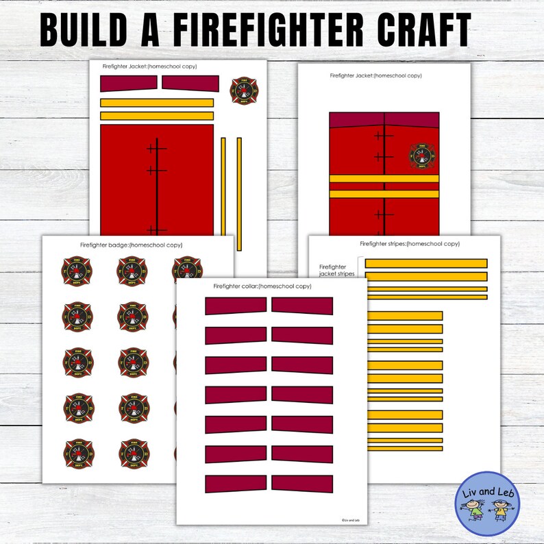 Firefighter Craft Puppet Fireman Paper Craft - Etsy