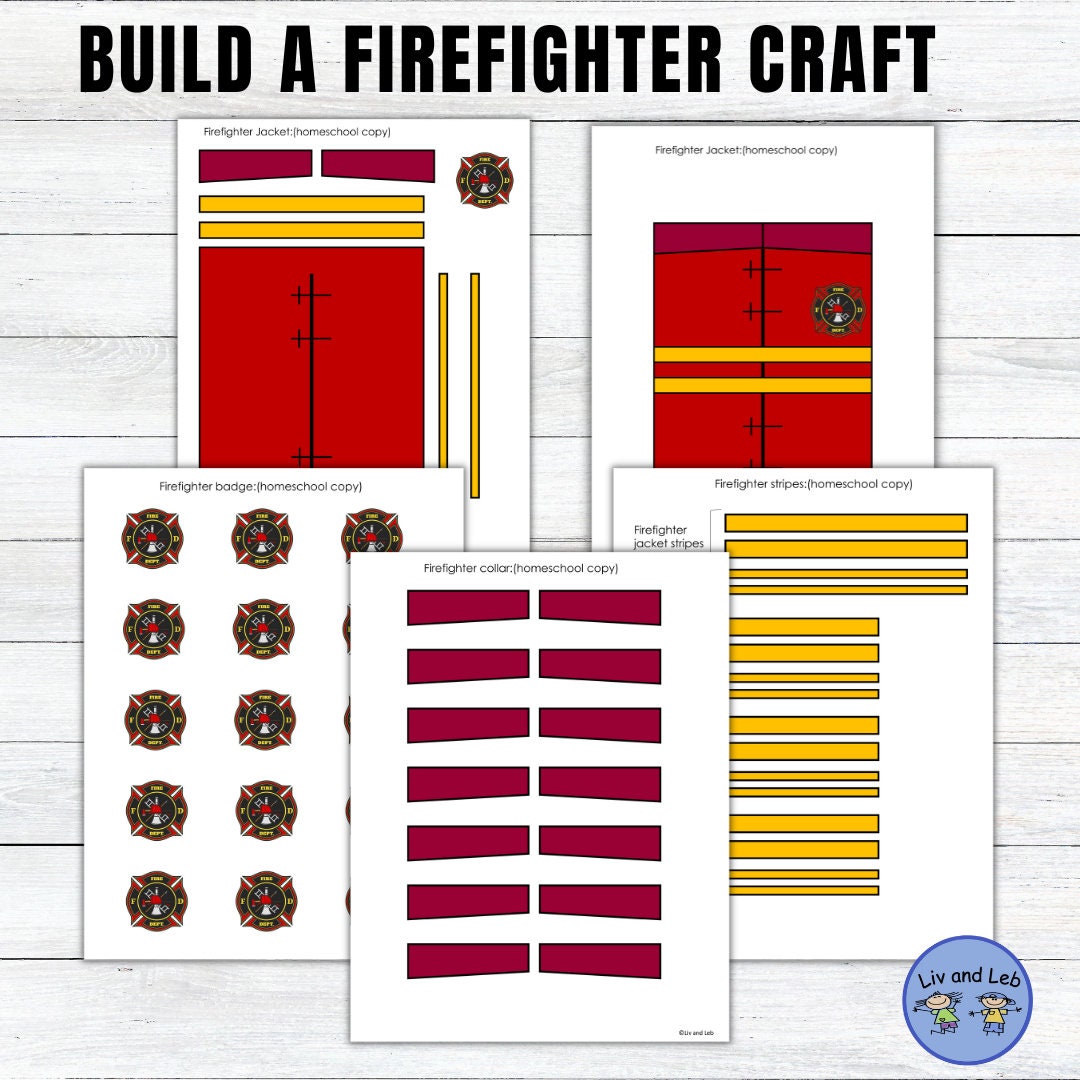 Firefighter Craft Puppet Fireman Paper Craft - Etsy