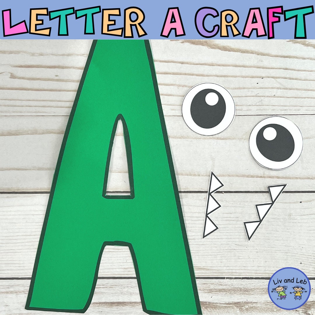 Letter A Alligator Craft: Alphabet Phonics (PDF) - Etsy