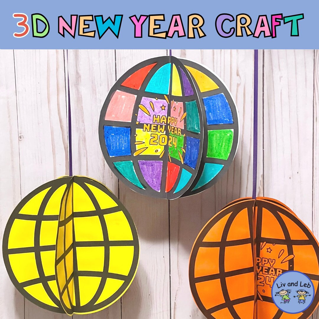 3D New Year Ball Craft: No-prep Kids Activity - Etsy