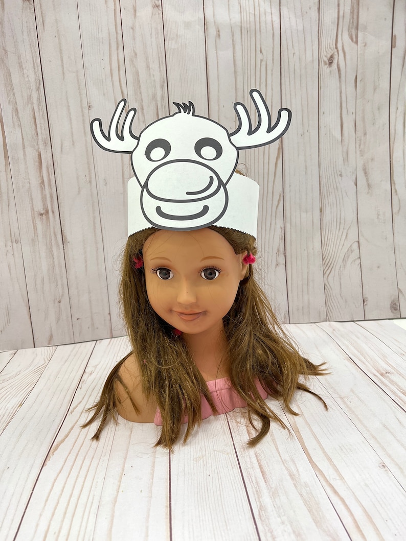 Reindeer Paper Craft- Christmas Kids Craft- Paper Crown- Printable Hats ...