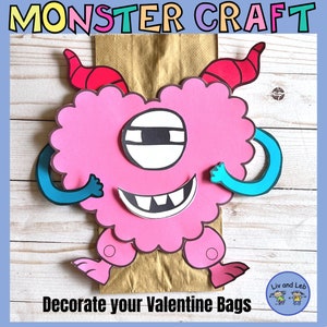 Valentine's Day Craft- Love Monster Craft for Kids - Etsy