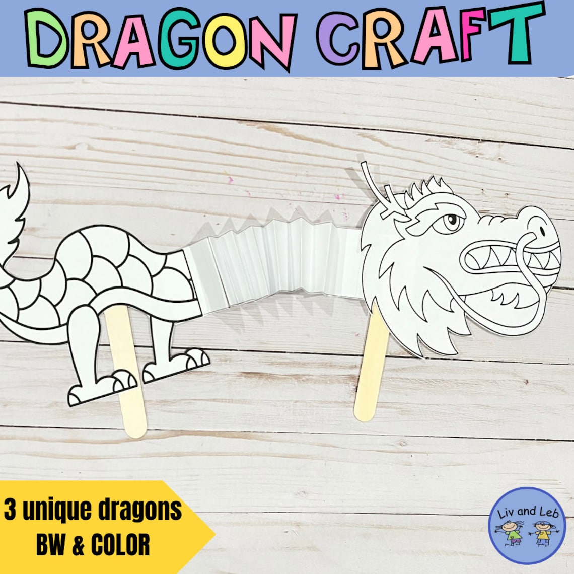Dragon Puppet Craft: Chinese New Year Activity (printable) - Etsy