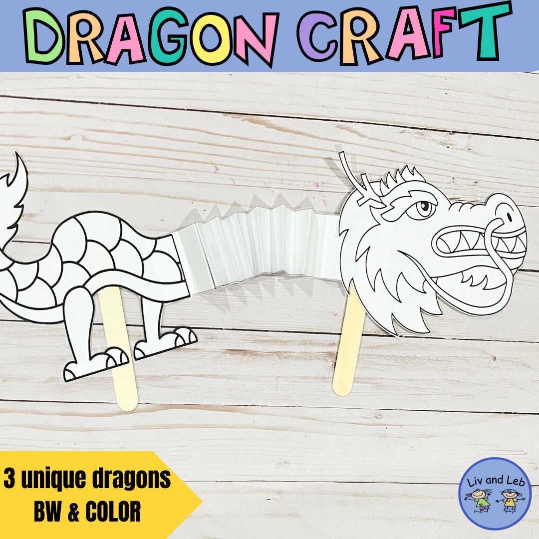 Dragon Craft- Chinese New Year Craft- Dragon Puppet- Lunar New Year ...