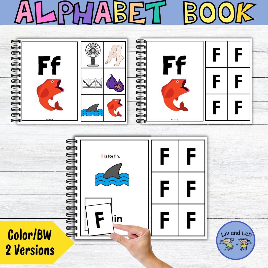 Interactive Alphabet Book- Letter F Adapted Book - Etsy