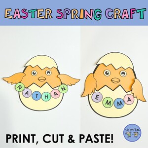 Spring Easter Chick Name Craft - Etsy