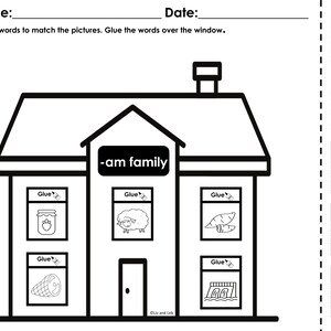 Word Family House- Rhyming Words Worksheets - Etsy