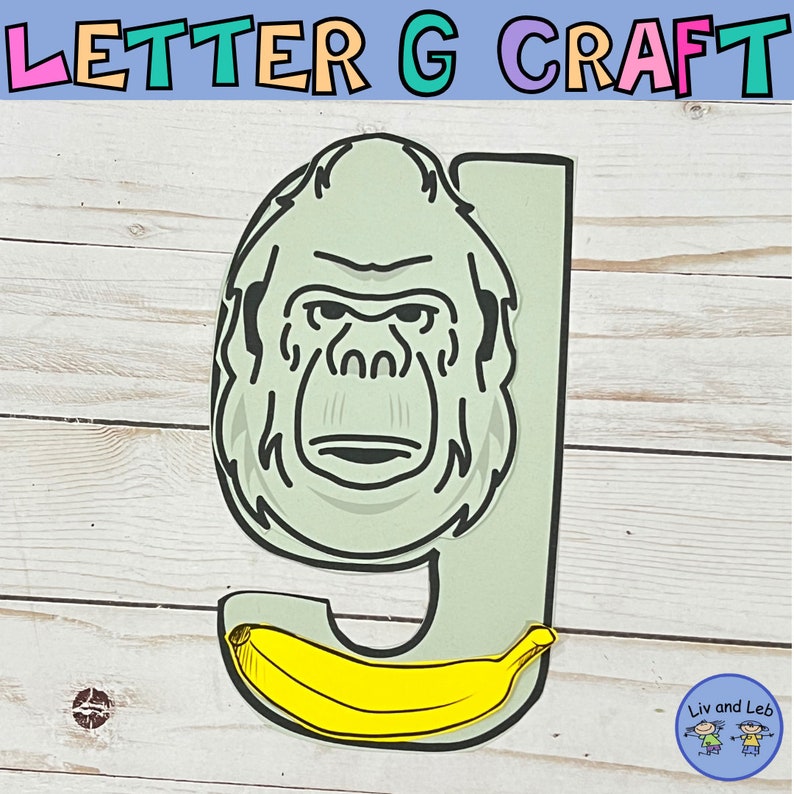 Letter G Gorilla Craft: Alphabet Phonics (digital Download) - Etsy