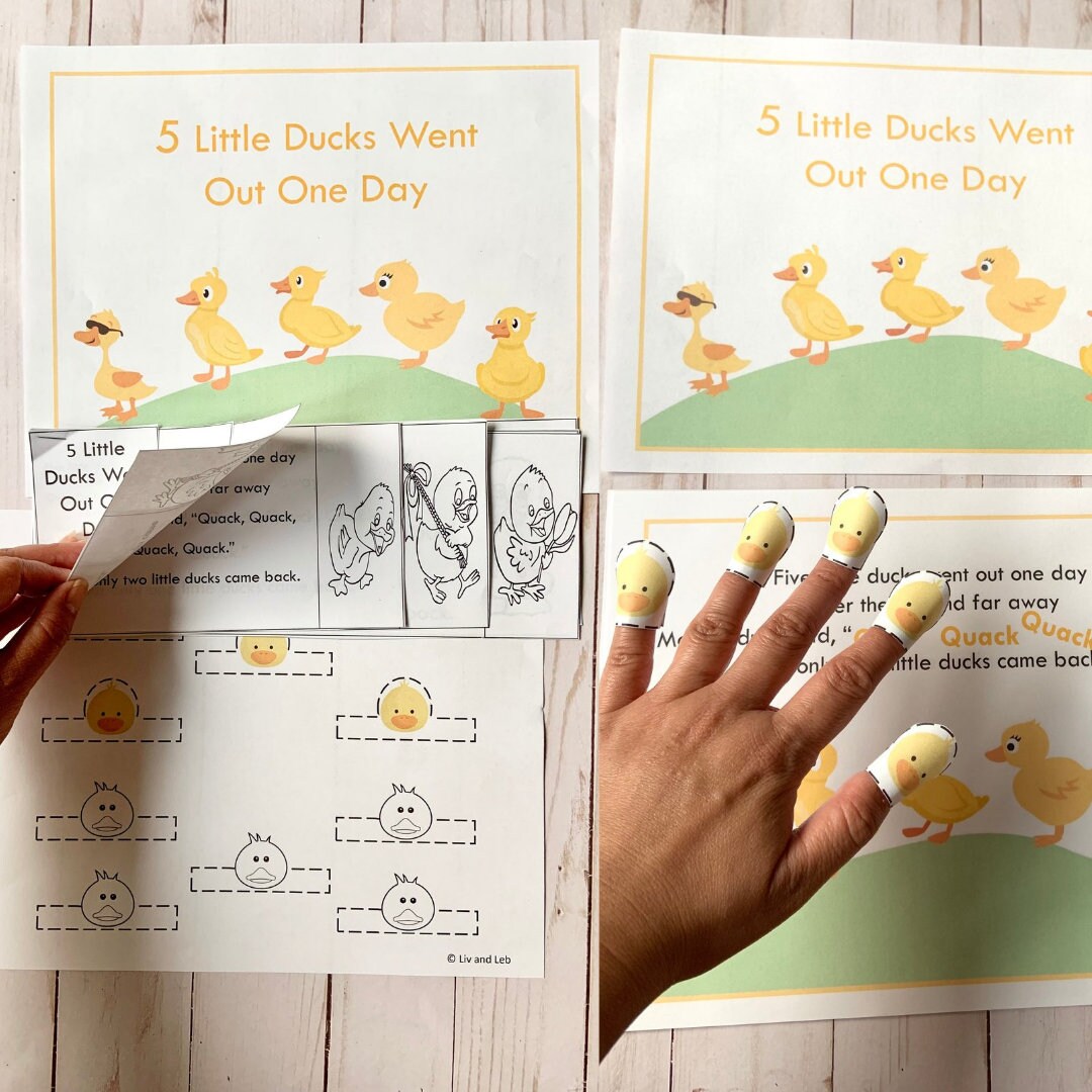 5 Little Ducks Interactive Book and Fingr Puppet - Etsy