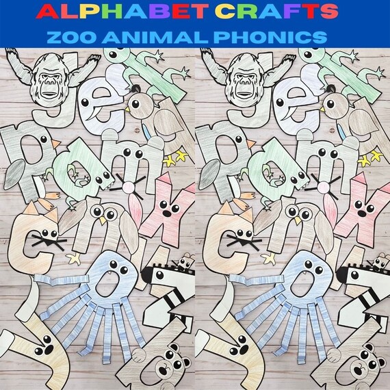 Alphabet Paper Craft Zoo Animal Alphabet Craft Letter Crafts - Etsy