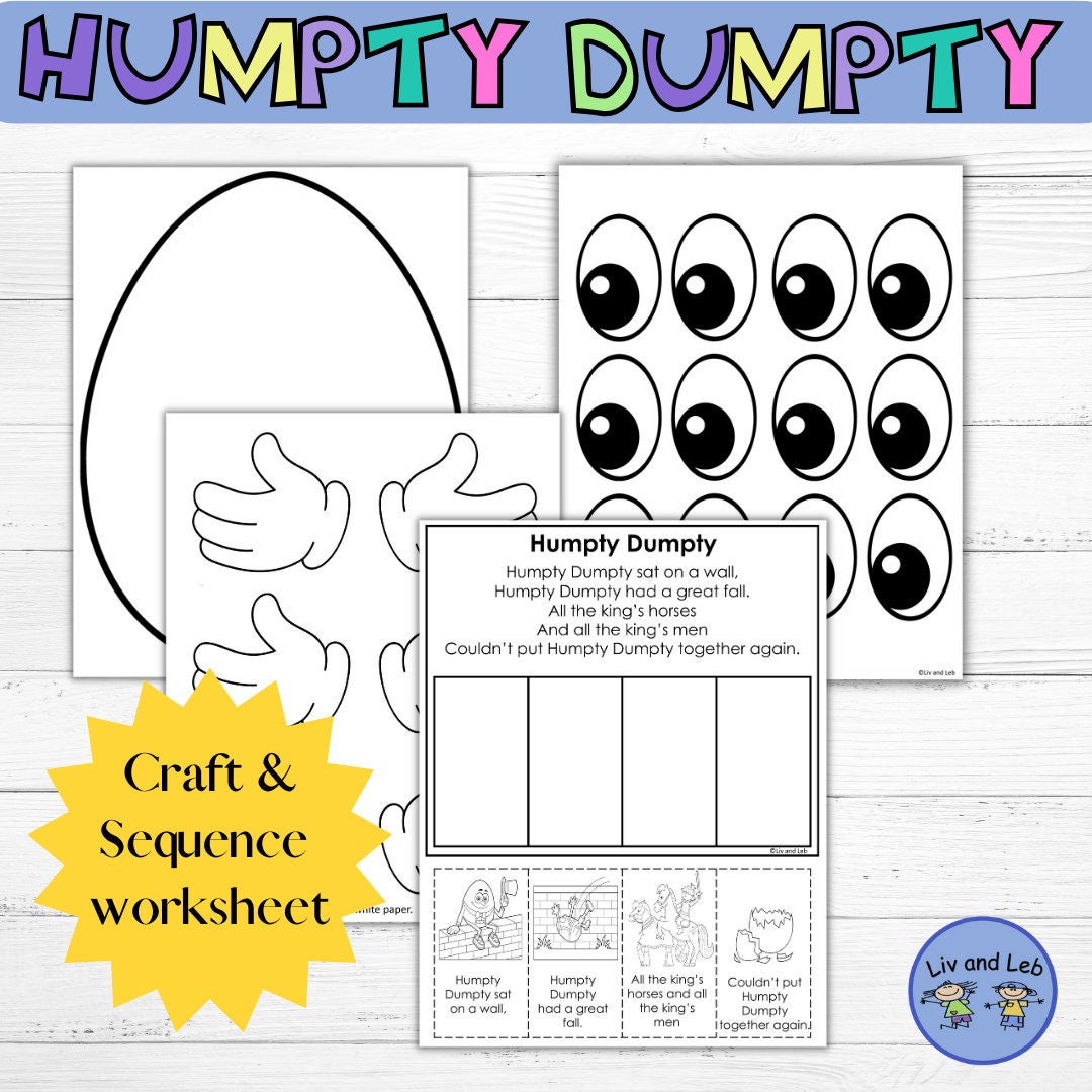 Humpty Dumpty Craft- Nursery Rhymes Book - Etsy