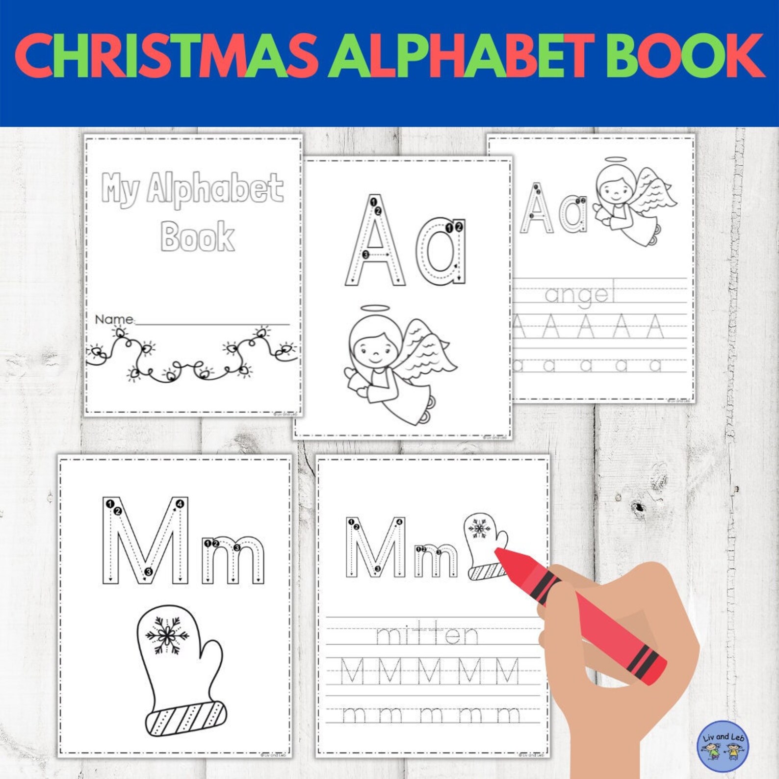 Christmas Alphabet Handwriting ABC of Christmas Kids - Etsy