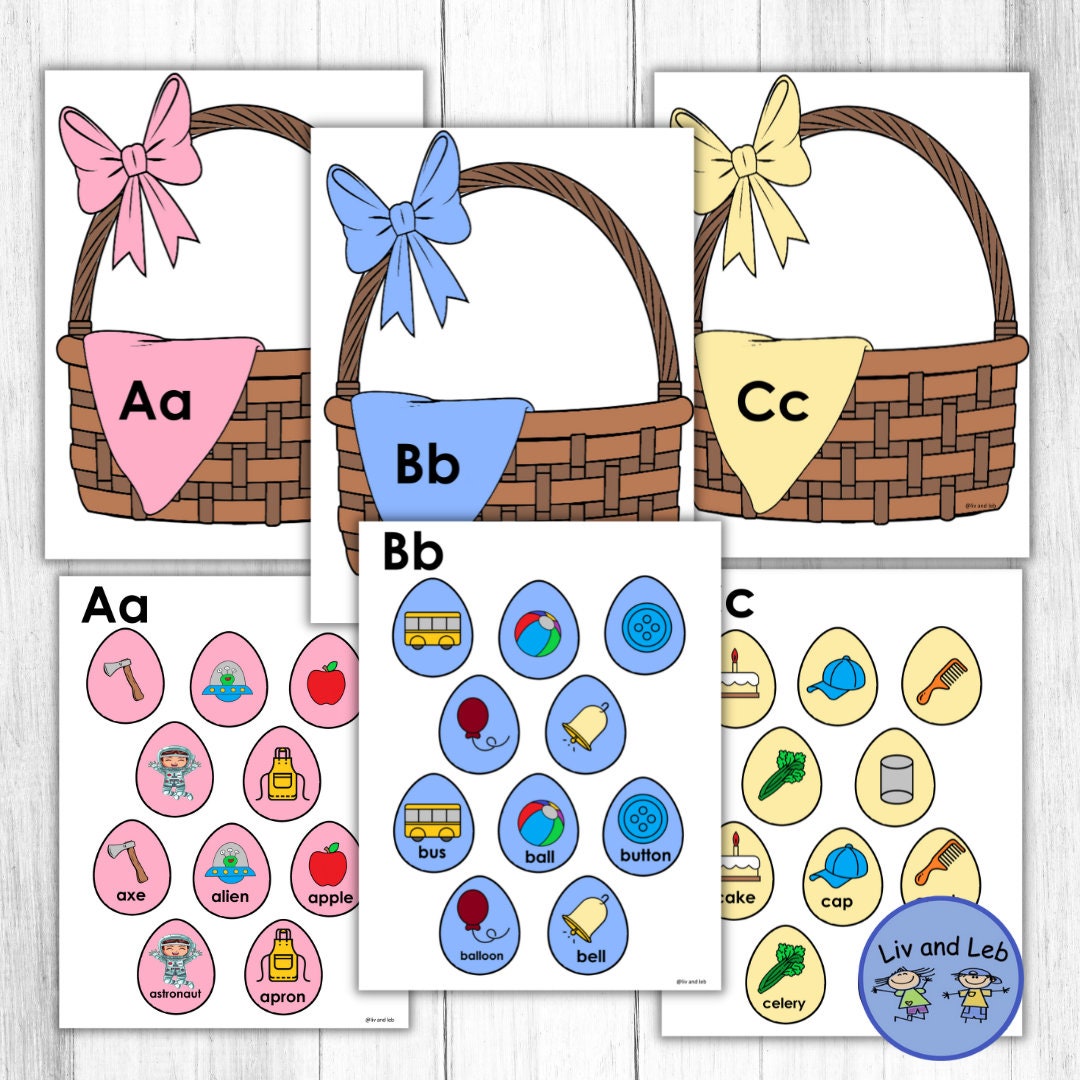 Easter Egg Hunt- Alphabet & Beginning Sound Sort - Etsy