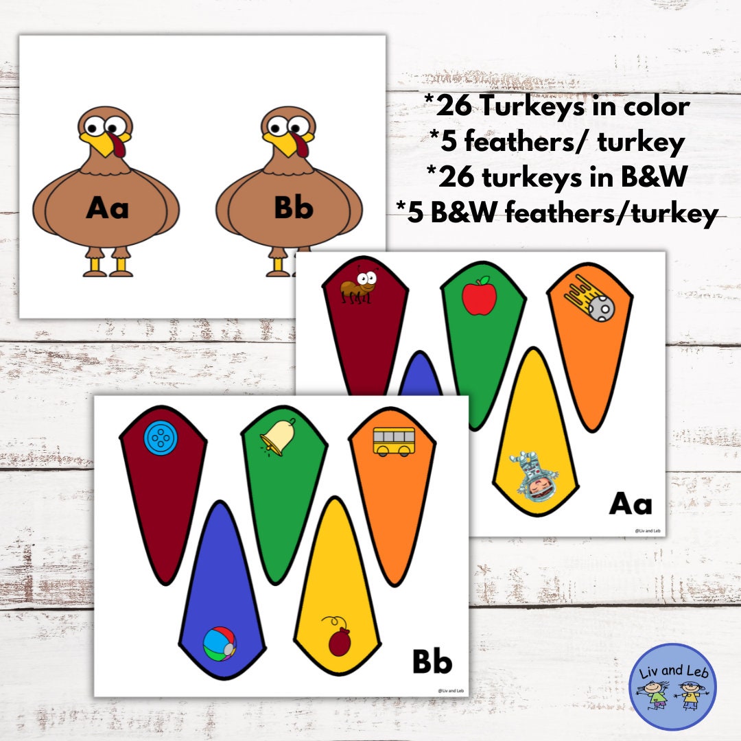 Build a Turkey Beginning Sounds - Etsy