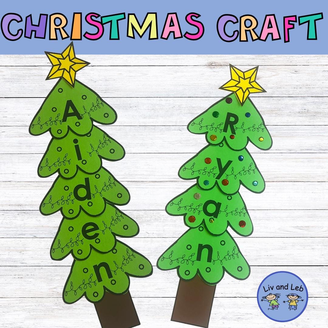 Christmas Tree Name Craft- Winter Craft - Etsy