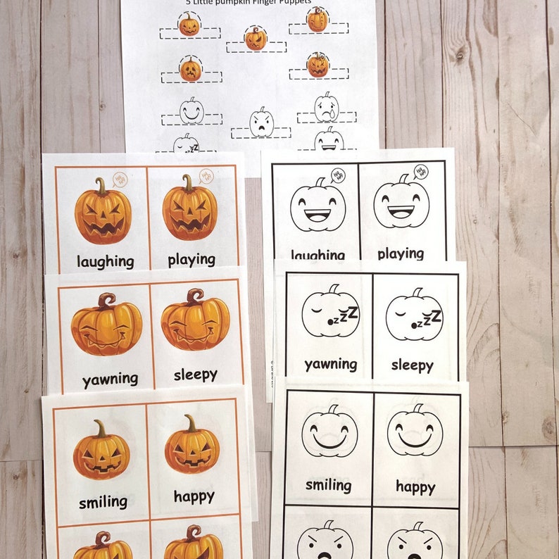 Pumpkin Printable Book With Finger Puppets and Flash Cards - Etsy