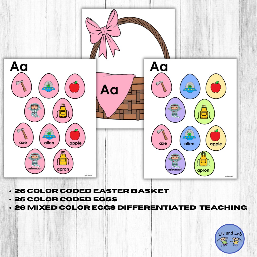 Easter Egg Hunt- Alphabet & Beginning Sound Sort - Etsy