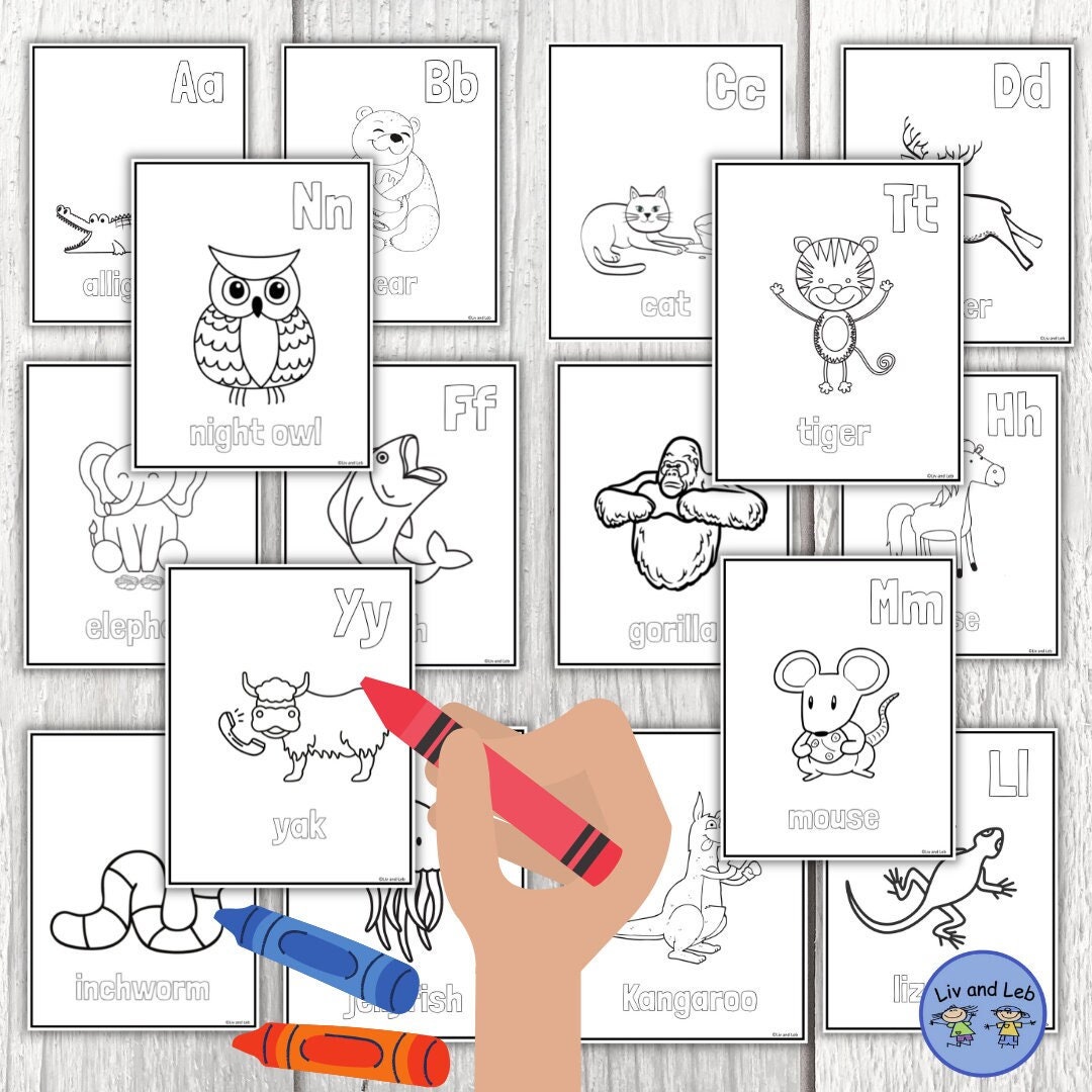 Zoo Animal Alphabet Coloring Pages (digital Download) - Etsy