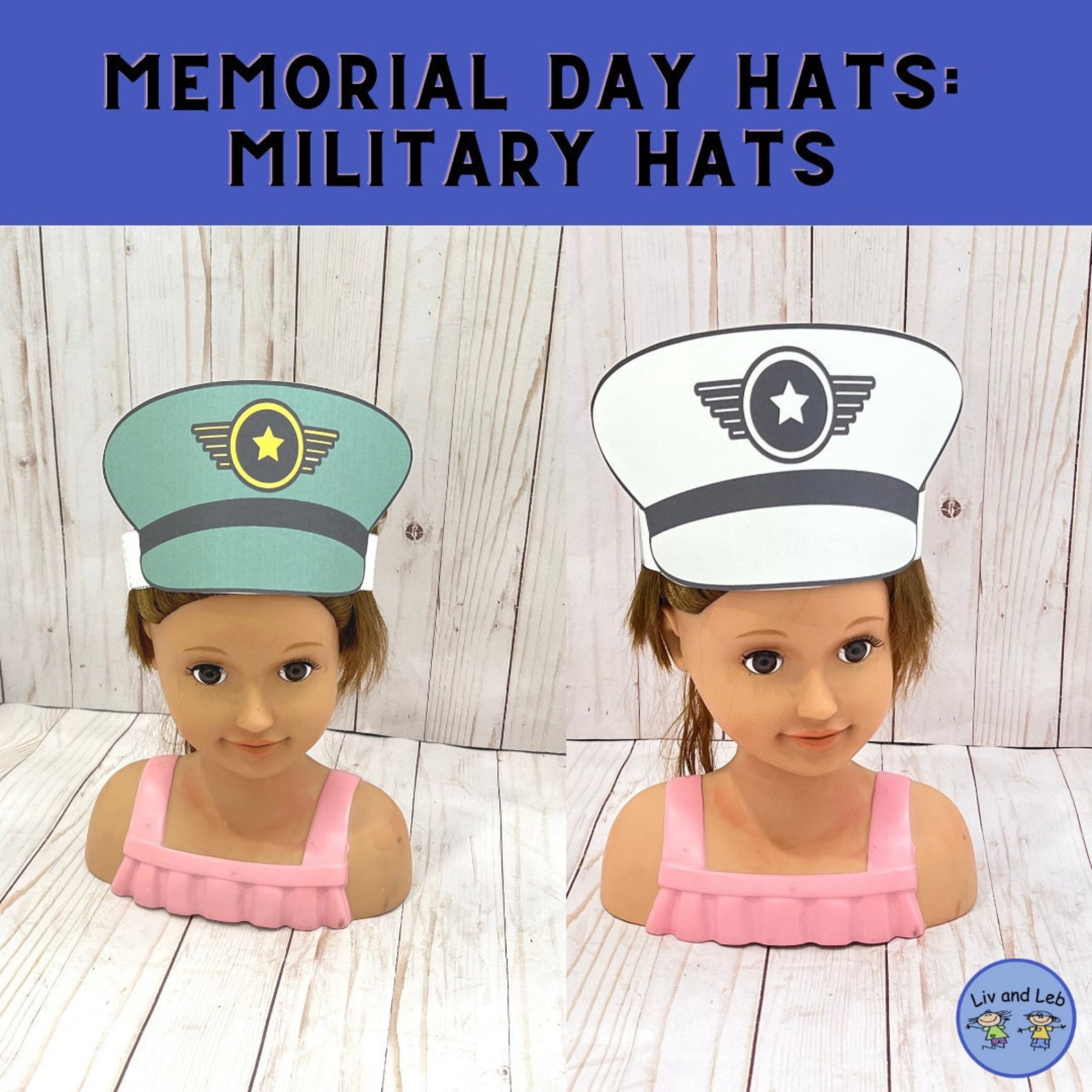 Memorial Day Paper Hat Craft- US Military Hat - Etsy